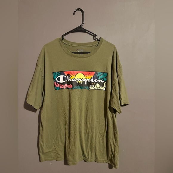Champion | Shirts | Mens Cargo Olive Champion Box Logo Tshirt Mens Xl ...